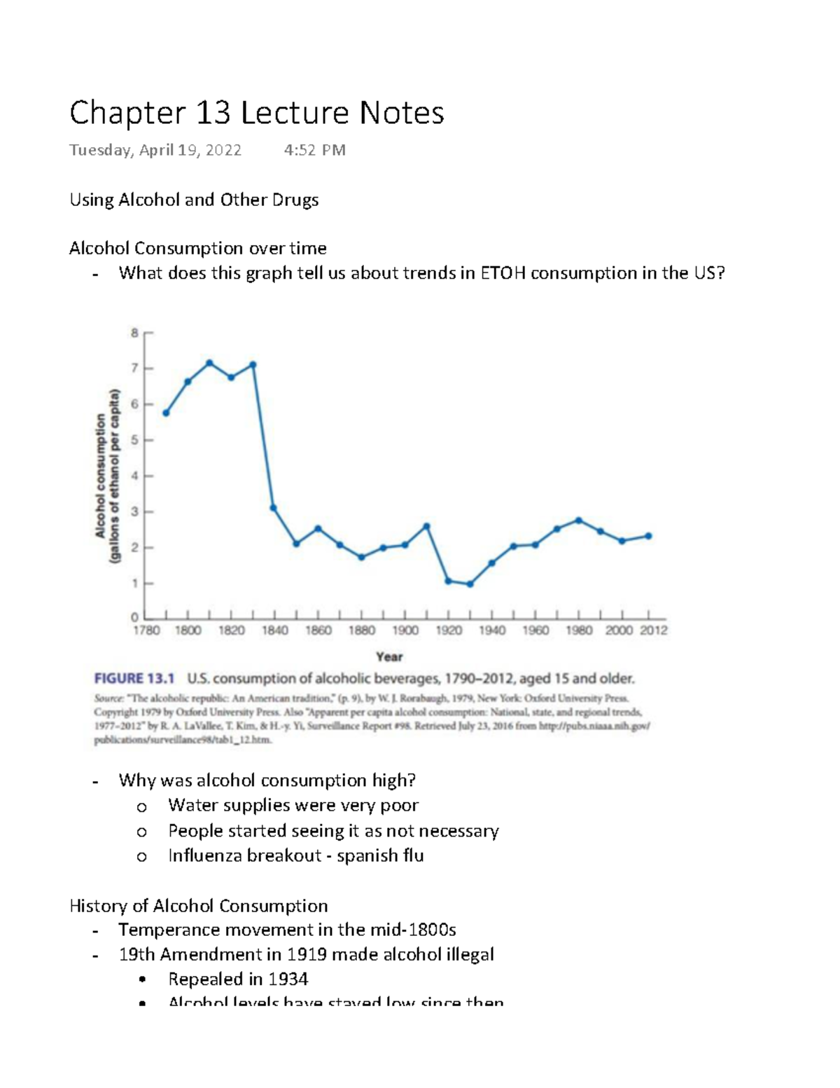 Chapter 13 Lecture Notes - Using Alcohol and Other Drugs Alcohol ...
