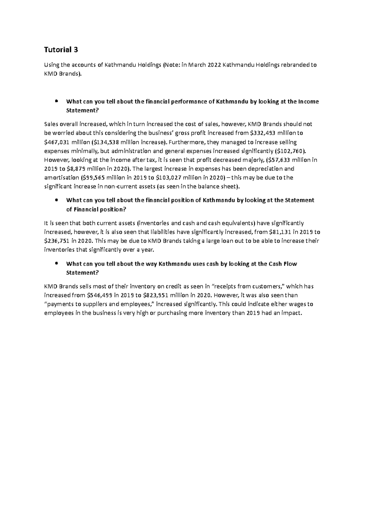 BSB107 Tutorial 3 - lecture notes - Tutorial 3 Using the accounts of ...