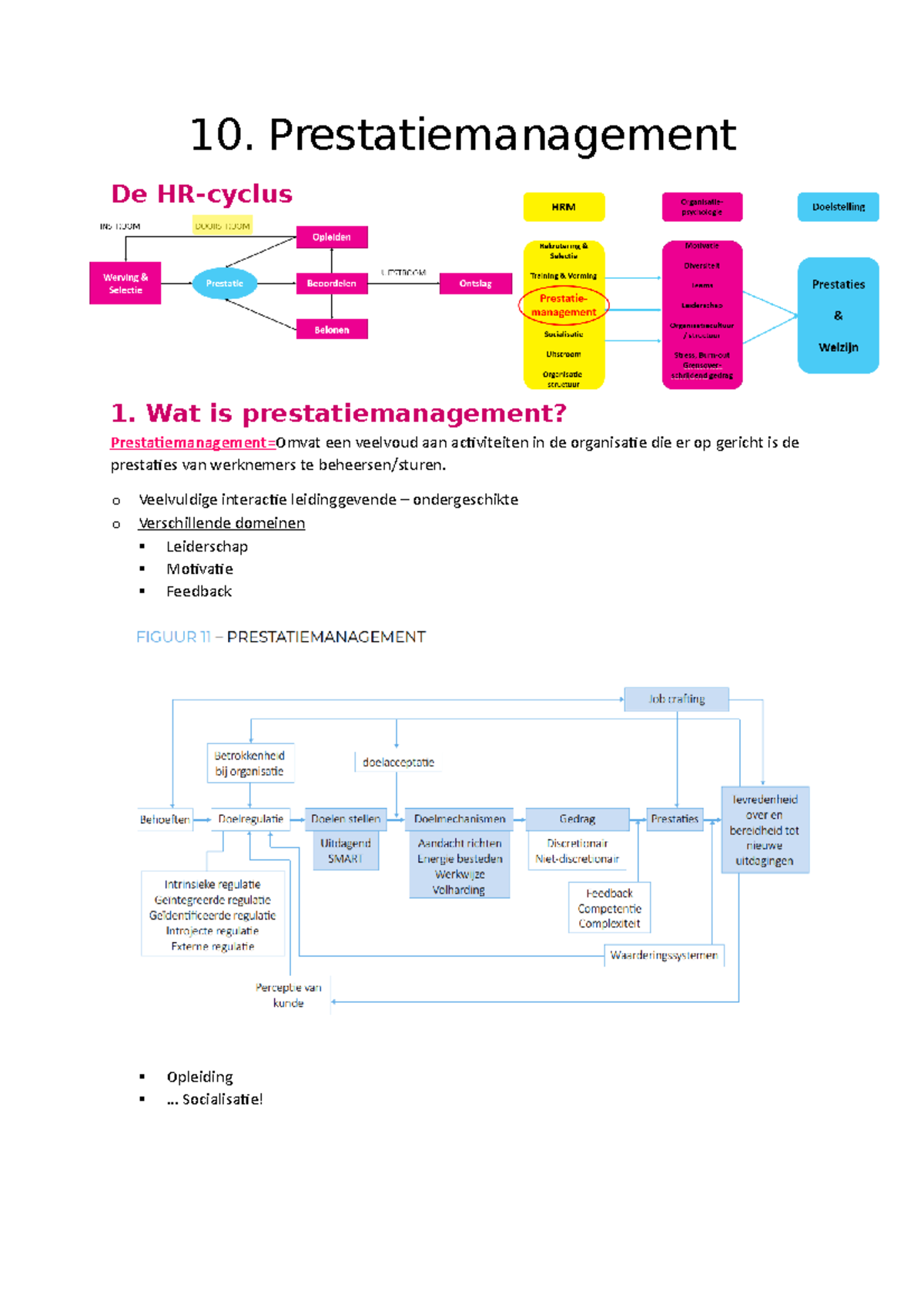 10. Prestatiemanagement - 10. Prestatiemanagement De HR-cyclus 1. Wat ...