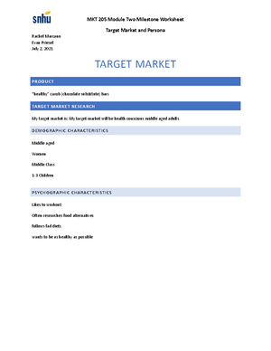 Applied Marketing Strategies MKT-205 Module 2 - MKT 205 Module Two ...