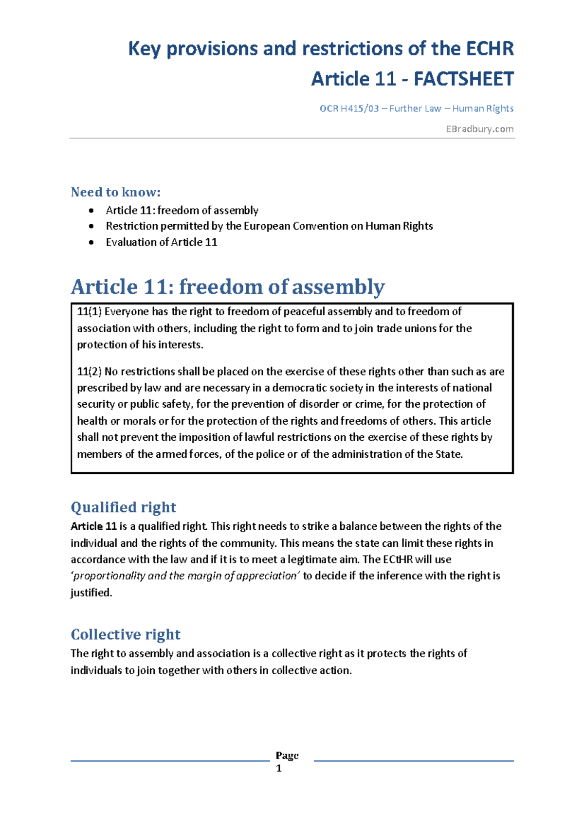 Article 11 factsheet 3 - Sd dfs - Article 11 - FACTSHEET OCR H415/03 ...