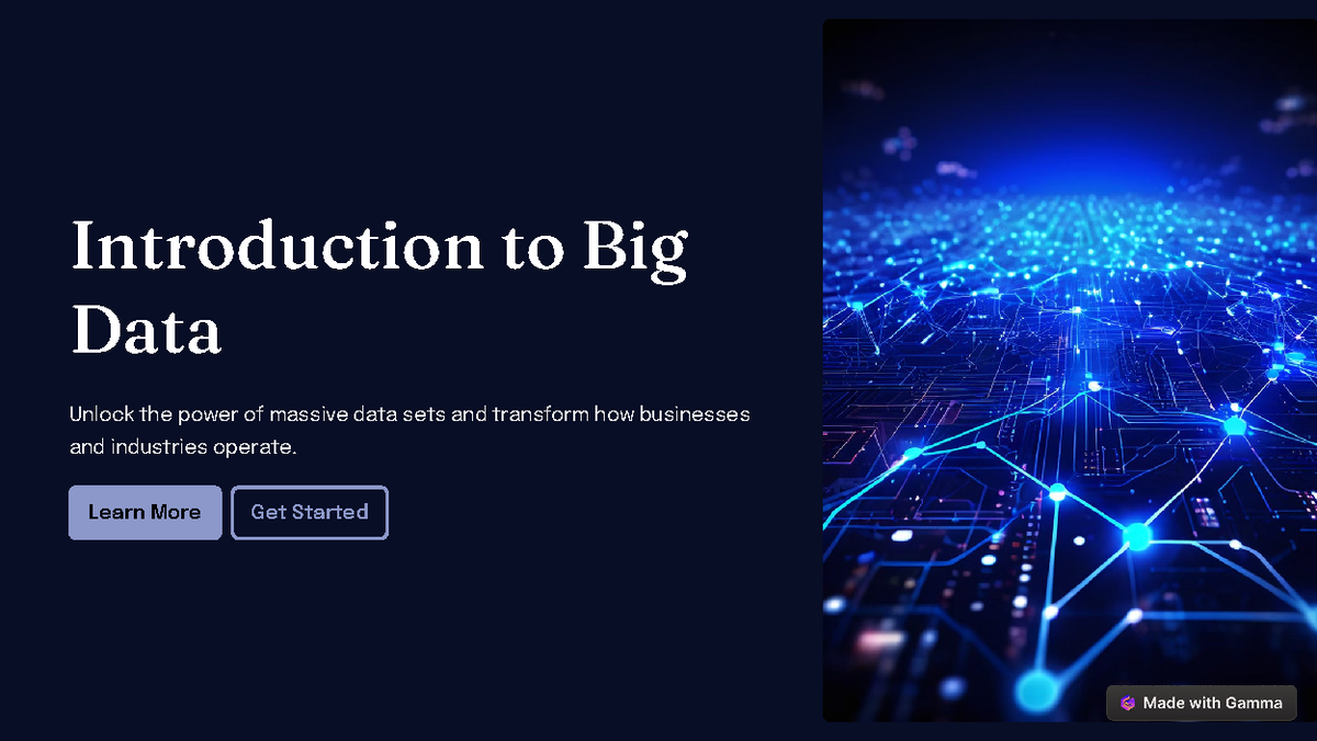 Visualizing-Big-Data - Itroductio to Big Data Unlock the power of ...