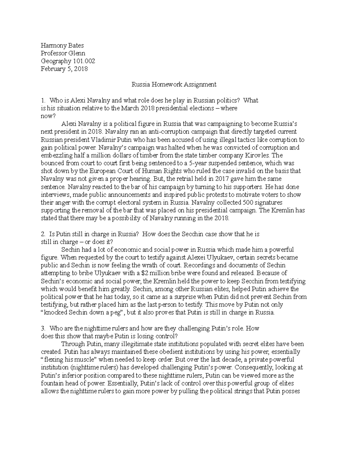 Russia Homework - Who is Alexi Navalny and what role does he play in ...