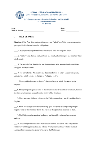 Arts 8 unit 3 module 6 lesson 1 only - UNIT 3: South, West, and Central ...