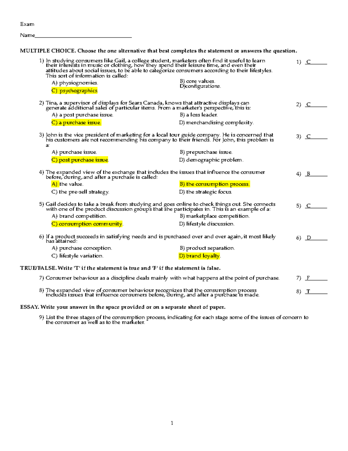 Sample/practice exam 8 February 2018, questions and answers - 1 Exam ...