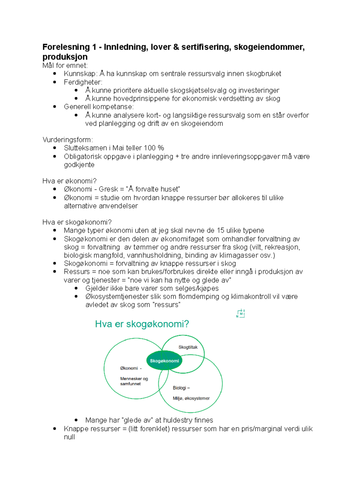 Skog230 - Forelesning 1 - Innledning - Forelesning 1 - Innledning, lover & sertifisering, - Studocu