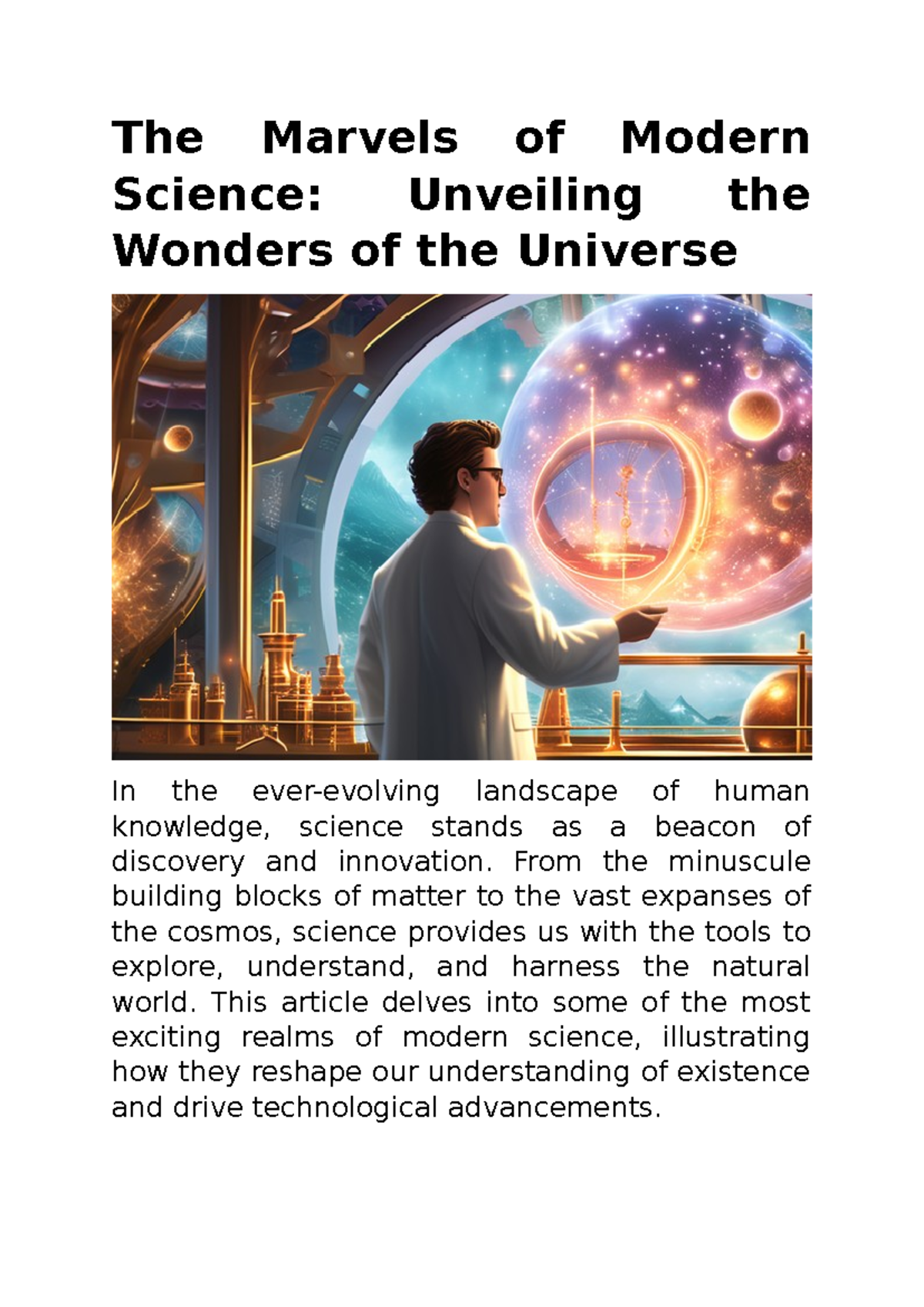 The Marvels of Modern Science - The Marvels of Modern Science ...
