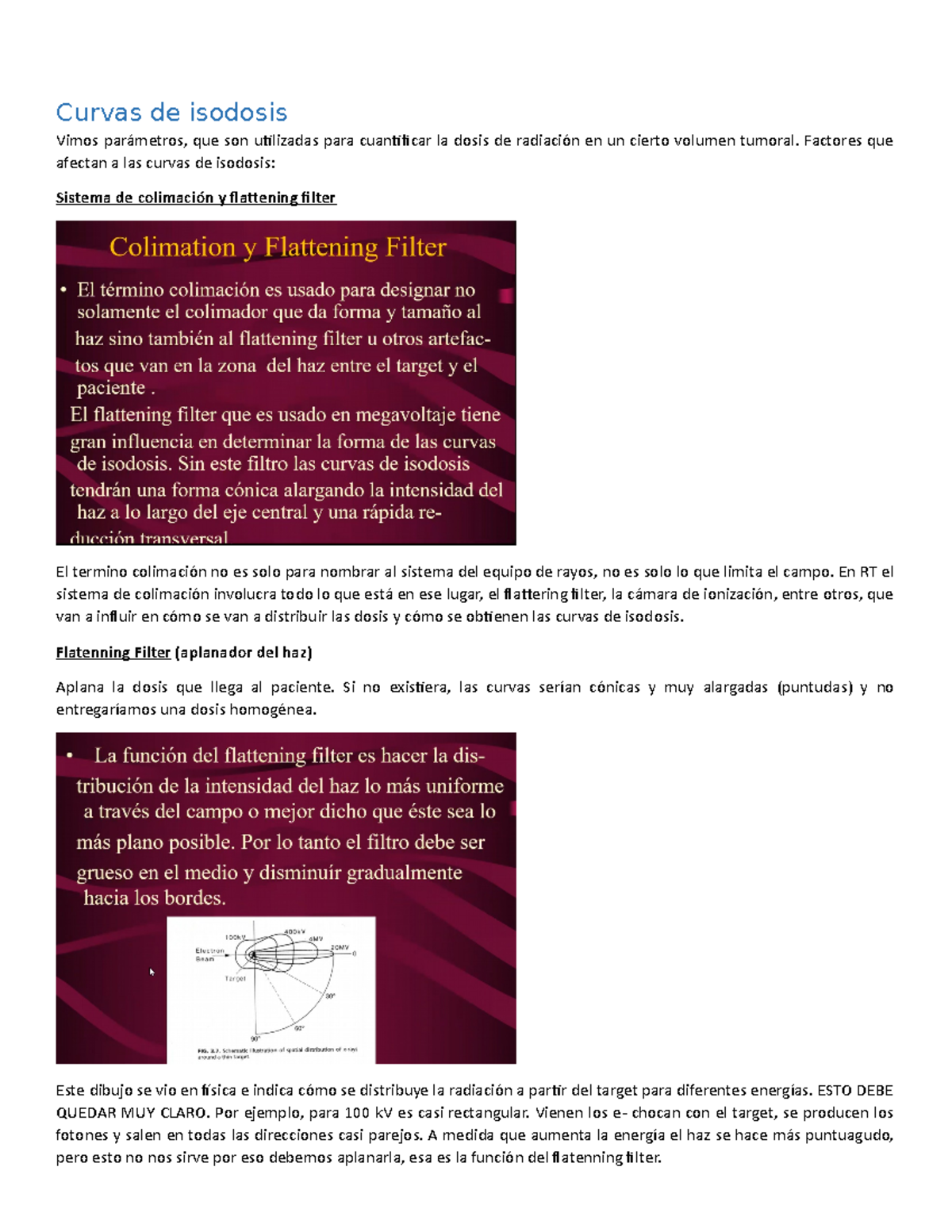 Clase 4 RT 2020 - Curvas de isodosis Vimos parámetros, que son ...