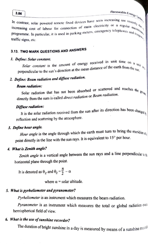 UNIT - 1 RES. 2 Marks - TWO MARK QUESTIONS AND ANSWERS Define: Energy. What are the different ...