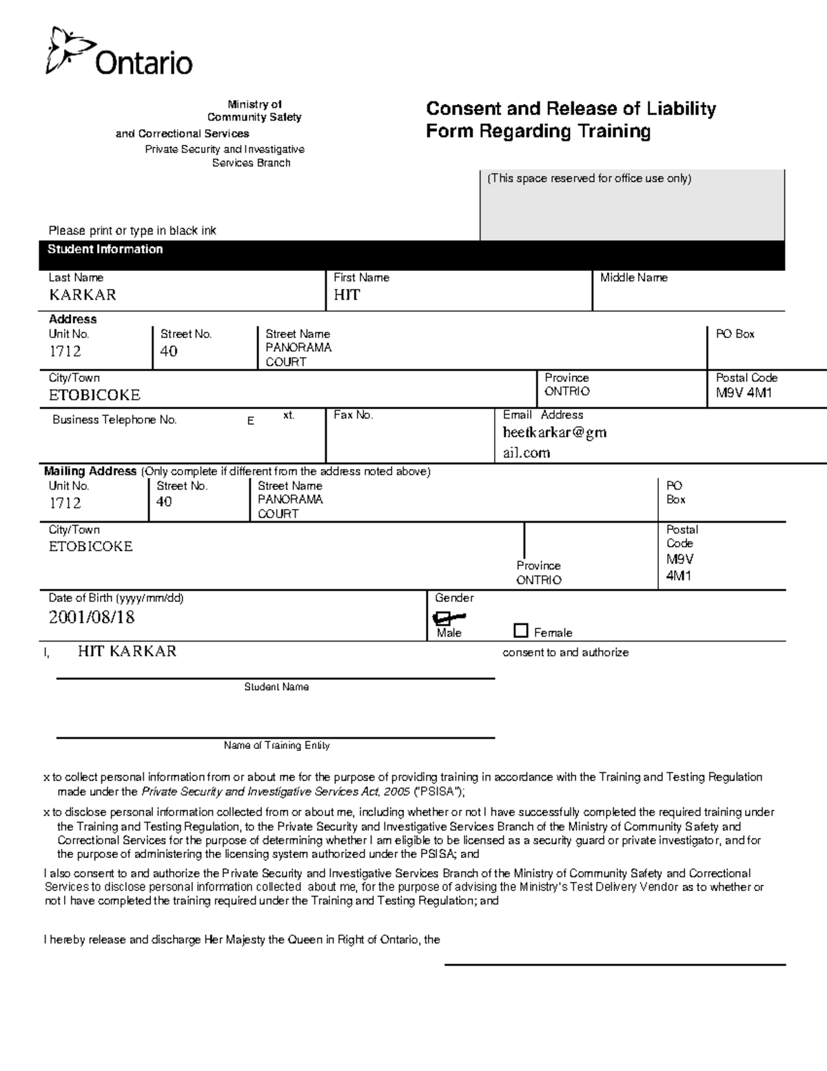 Consent Form Anderson Blake - Please fill and fax back to 416-800-9552 ...