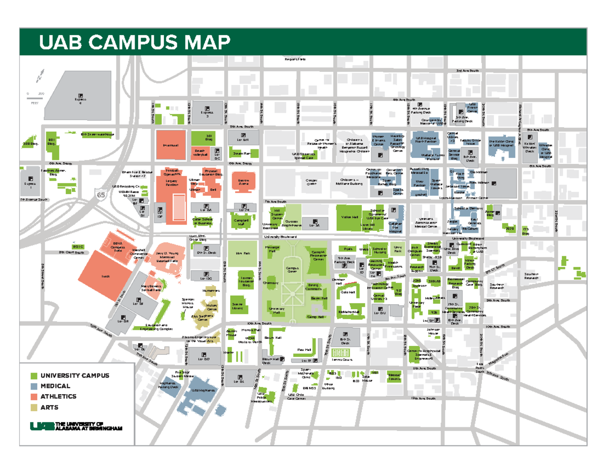 Uab - 19th St. Deck 65 65 Mary Bowers Softball Field Burleson 2nd Ave ...
