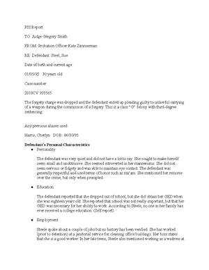 PSI Report - PSI Report TO: Judge Gregory Smith FROM: Probation Officer ...