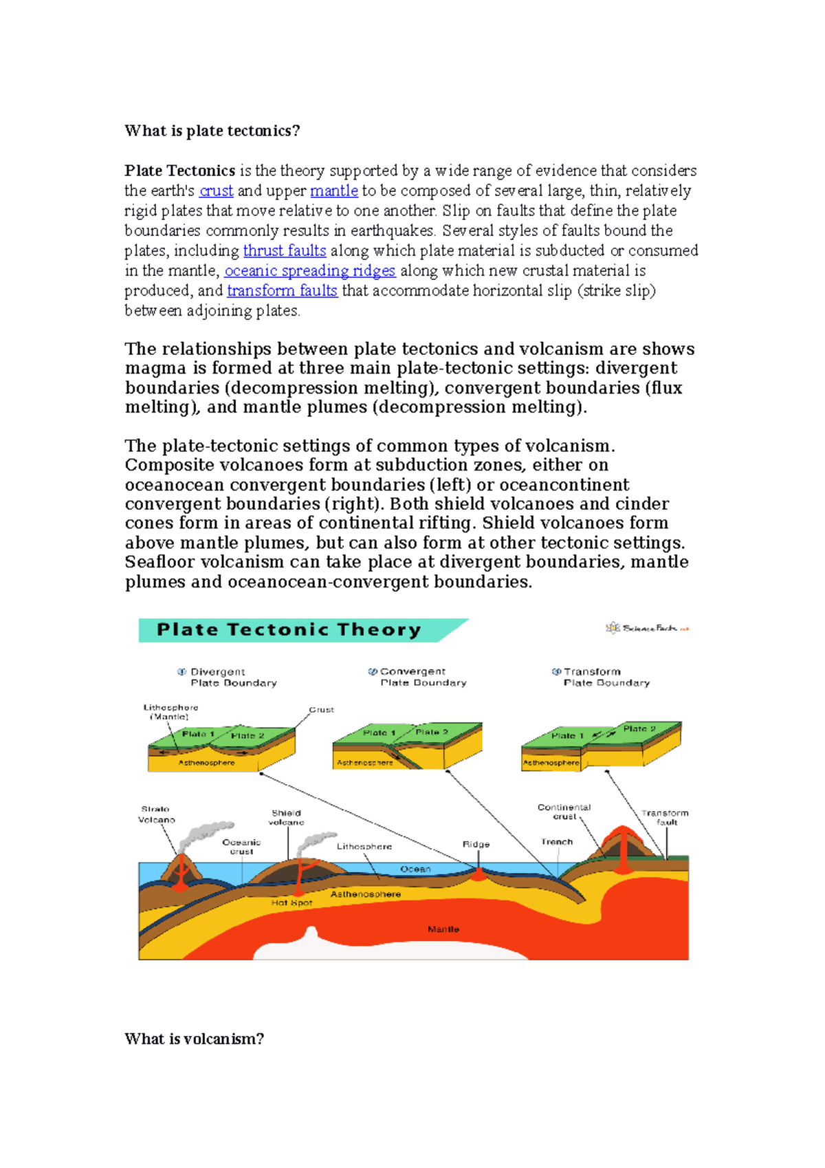 Plate tectonics and volcanism - What is plate tectonics? Plate ...