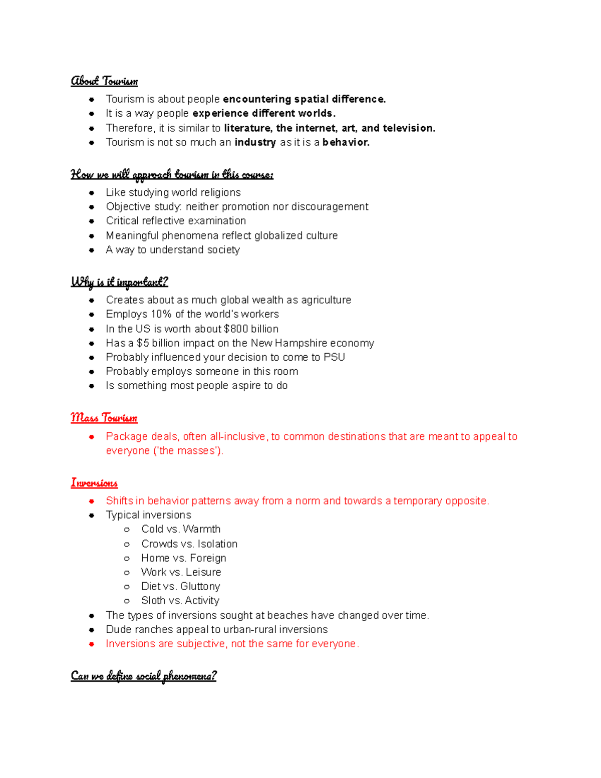 About Tourism - Intro to the class - Abou Touris Tourism is about ...