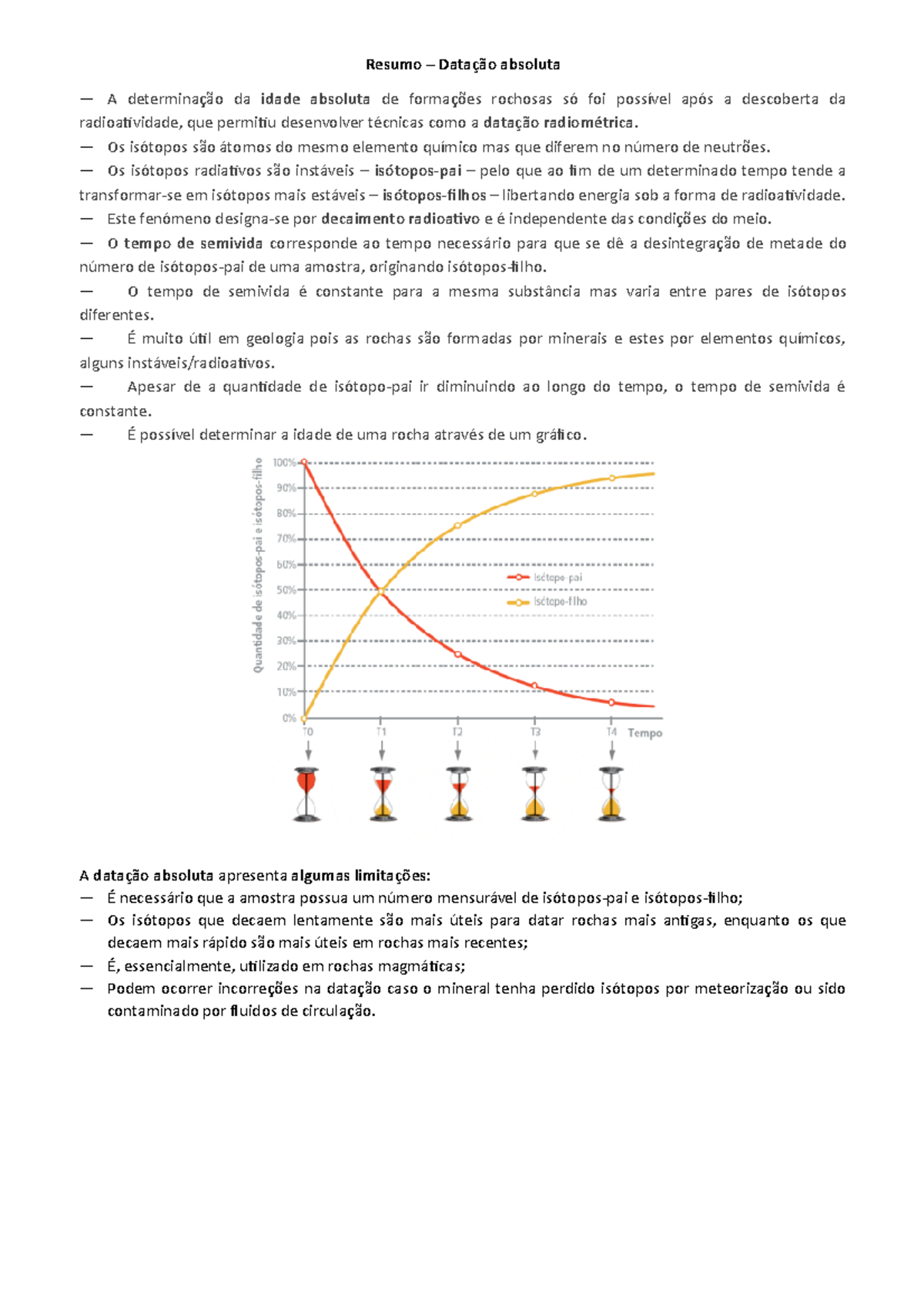 Resumo Datação absoluta e escala - Resumo – Datação absoluta ― A ...