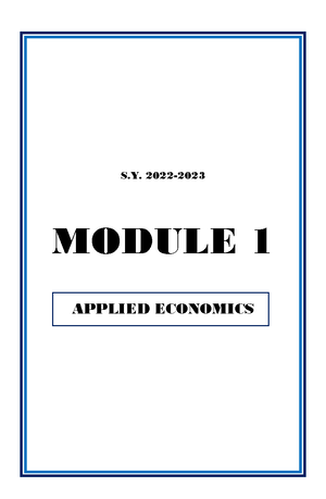 SHS Applied Economics 2 - S. 2022- MODULE 2 APPLIED ECONOMICS ECONOMICS ...