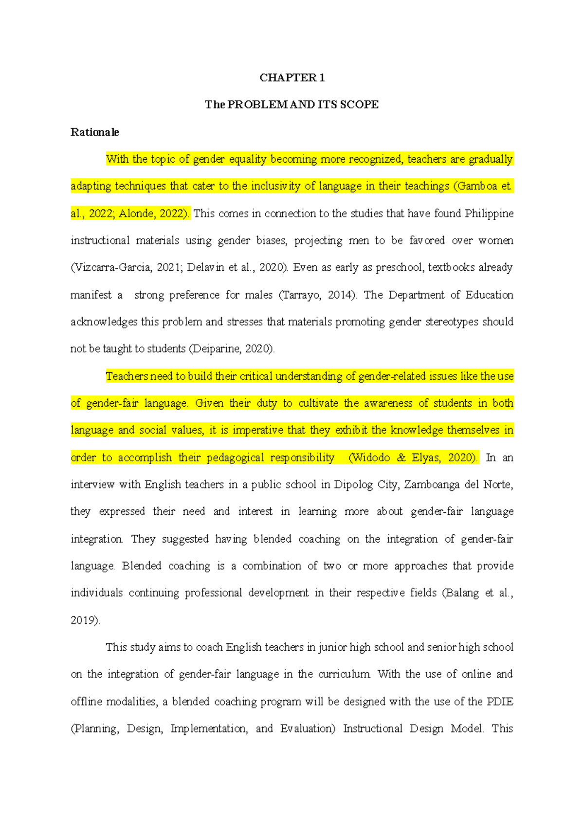 Manuscript Research - ......... - CHAPTER 1 The PROBLEM AND ITS SCOPE Rationale With the topic ...