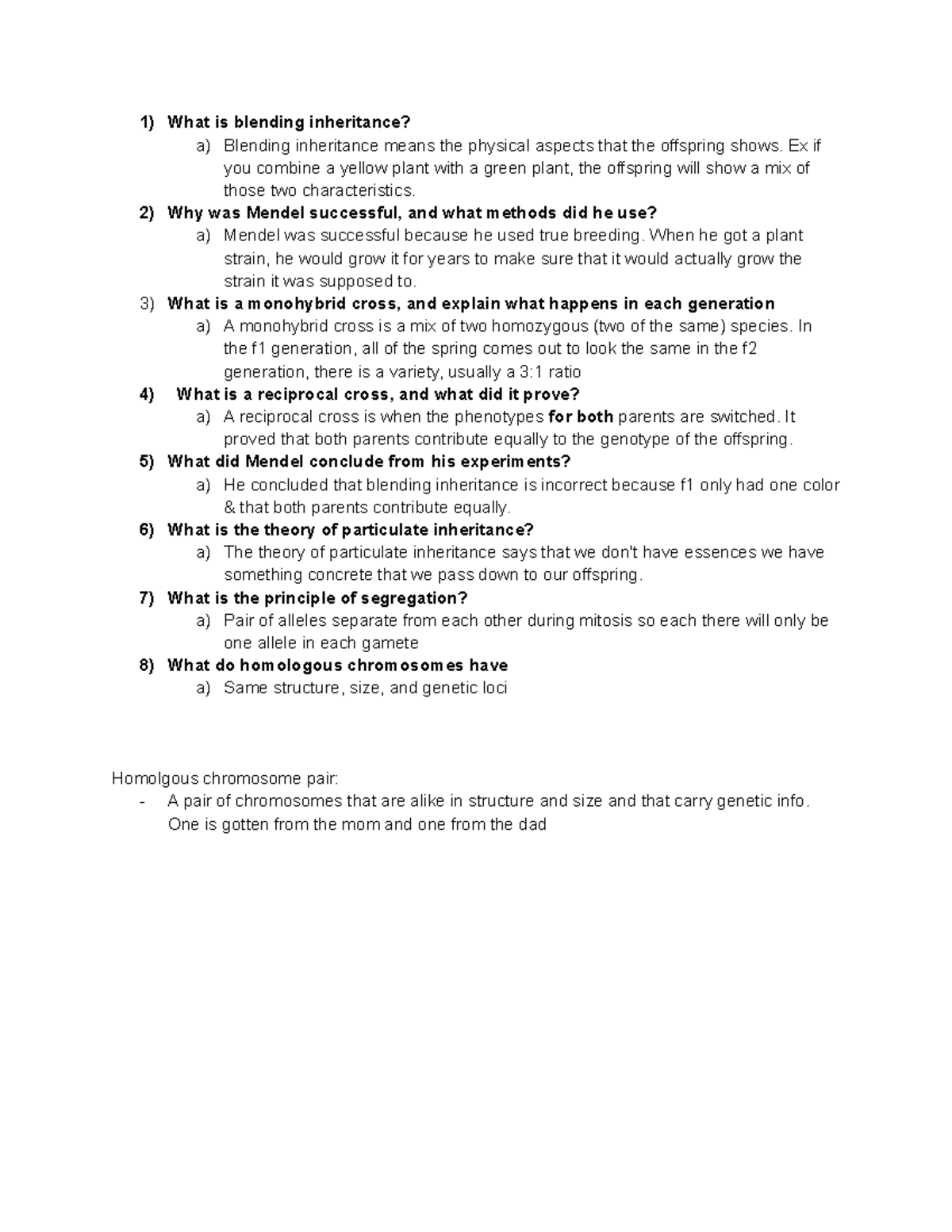 Genetics lecture one study guide - What is blending inheritance? a ...