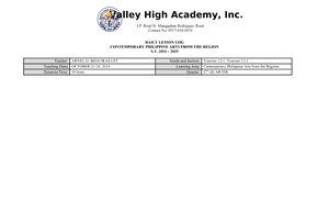 CPAR WEEK 13 - lesson plan - Valley High Academy, Inc. J. Rizal St ...