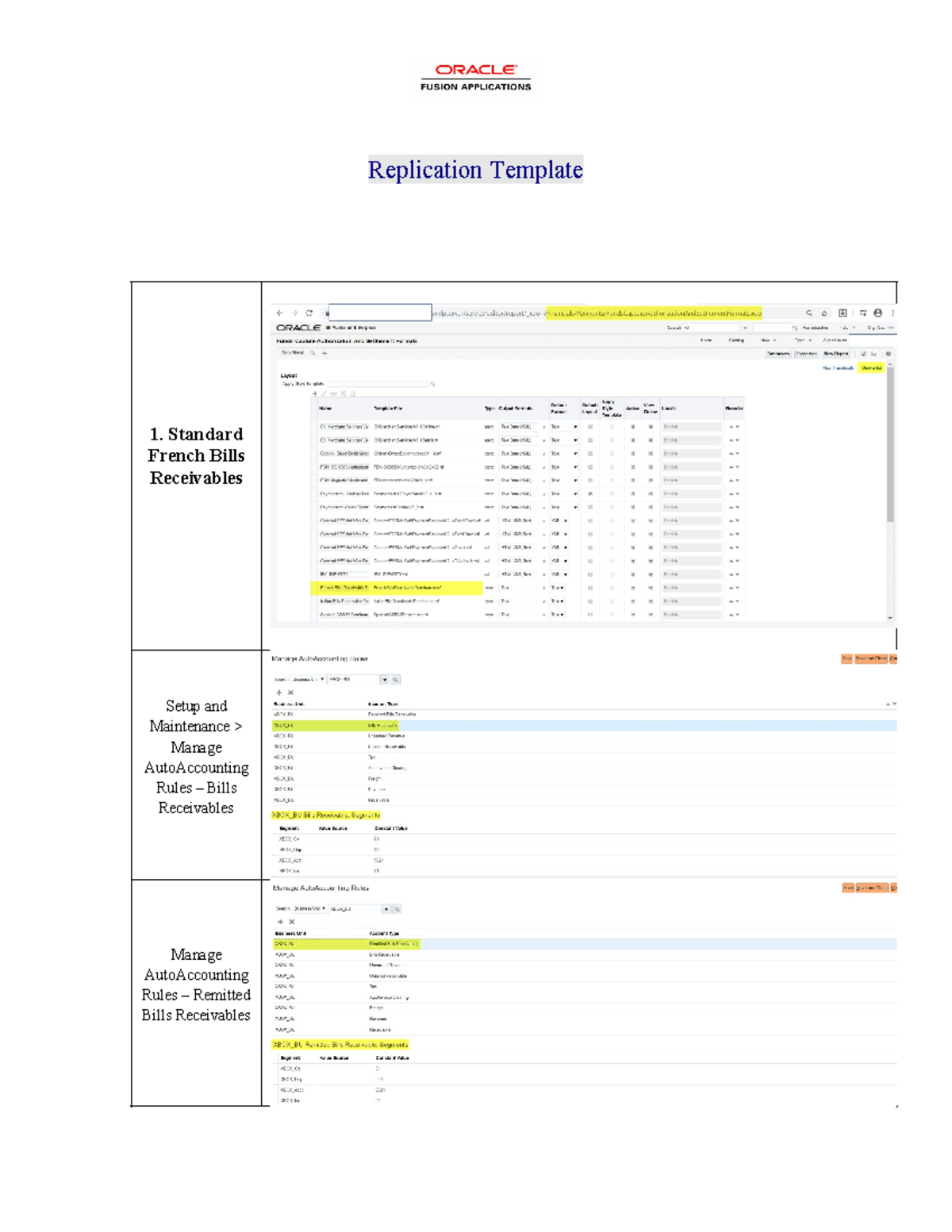 French Bills Receivable Remittance Format - Replication Template 1 ...