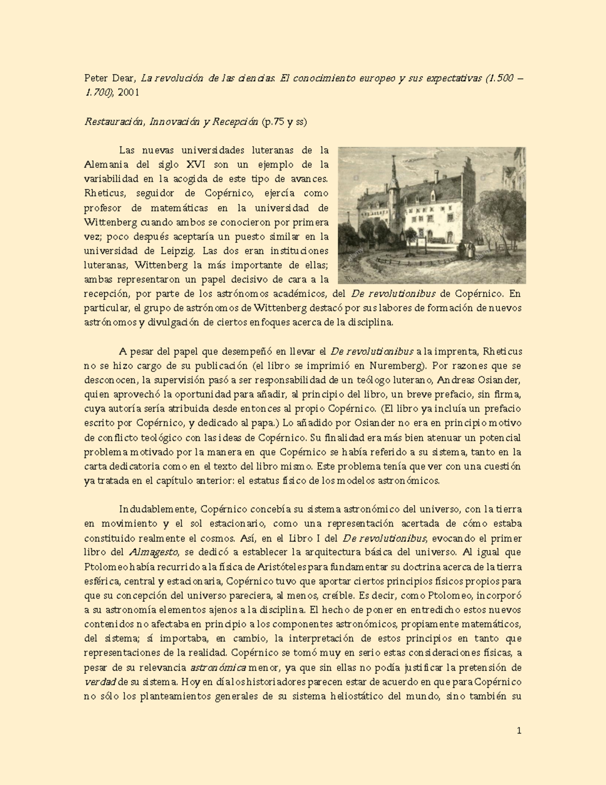 Peter Dear y la revolución de las ciencias - El conocimiento europeo y ...