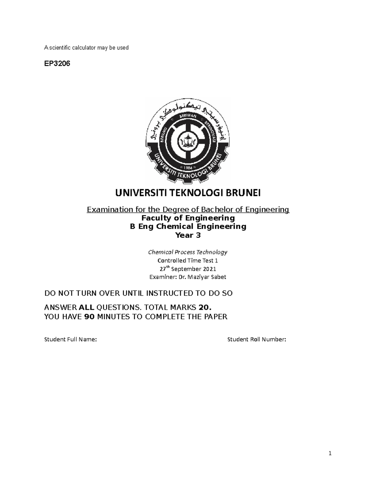 Chemical Process Technology For Chemical Engineering A Scientific