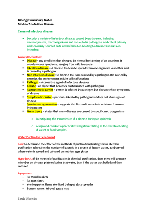 YEAR 11 BIO Notes FULL (1) - YEAR 11 BIOLOGY – MODULE 1 NOTES Cells as ...