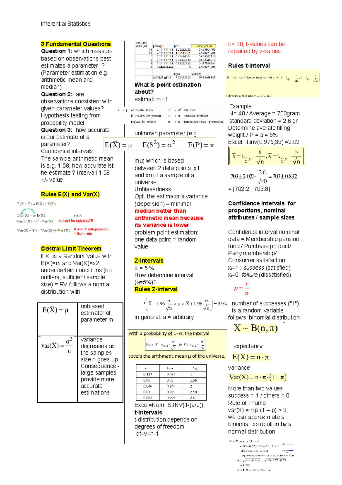 Inferential Statistics (Short) - 3 Fundamental Questions Question 1 ...