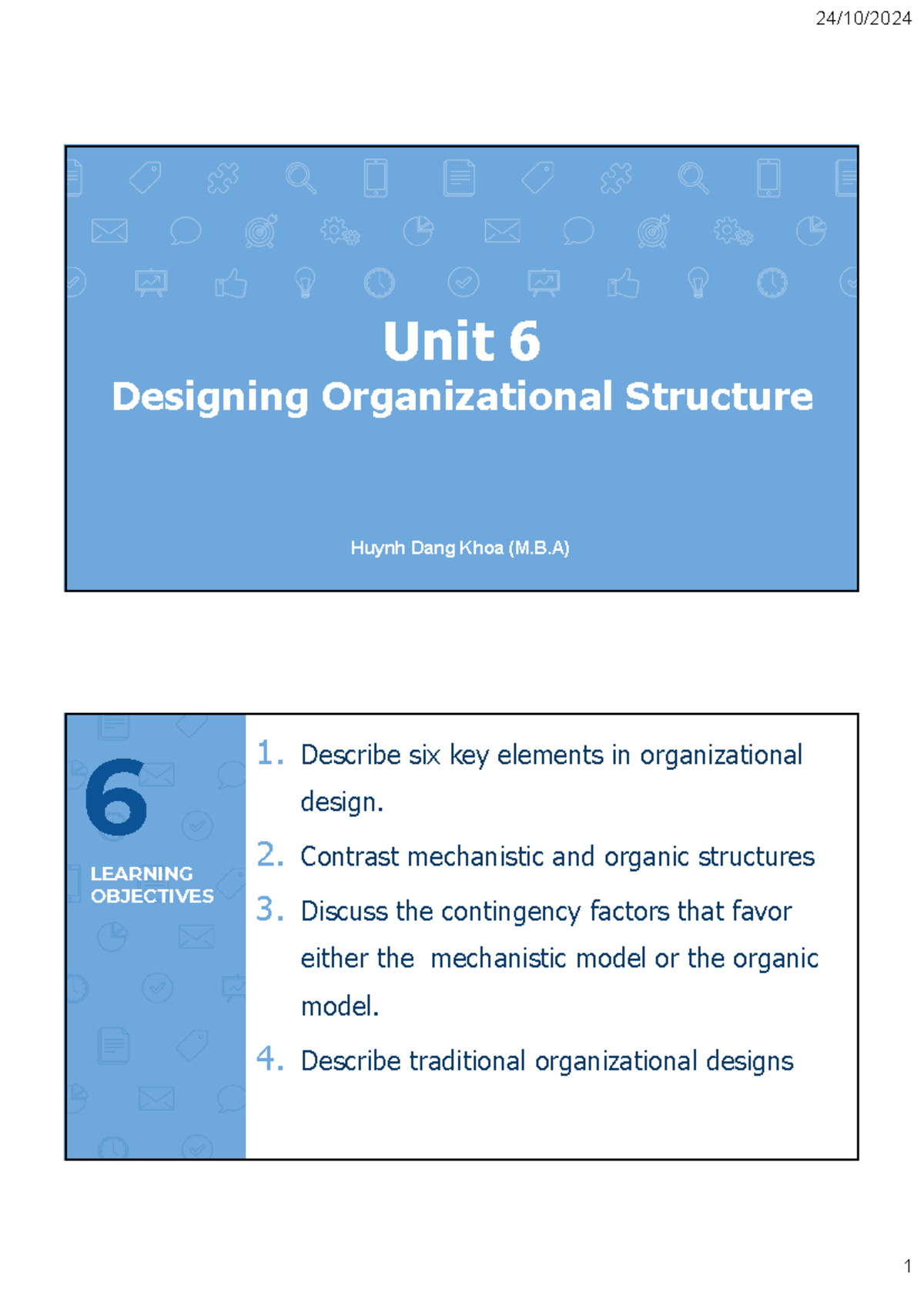 C6. Designing Organizational Structure - Unit 6 Designing ...