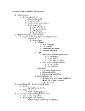 Exam 1 Study Guide - Summary World of the Cell - Exam 1 Study Guide ...