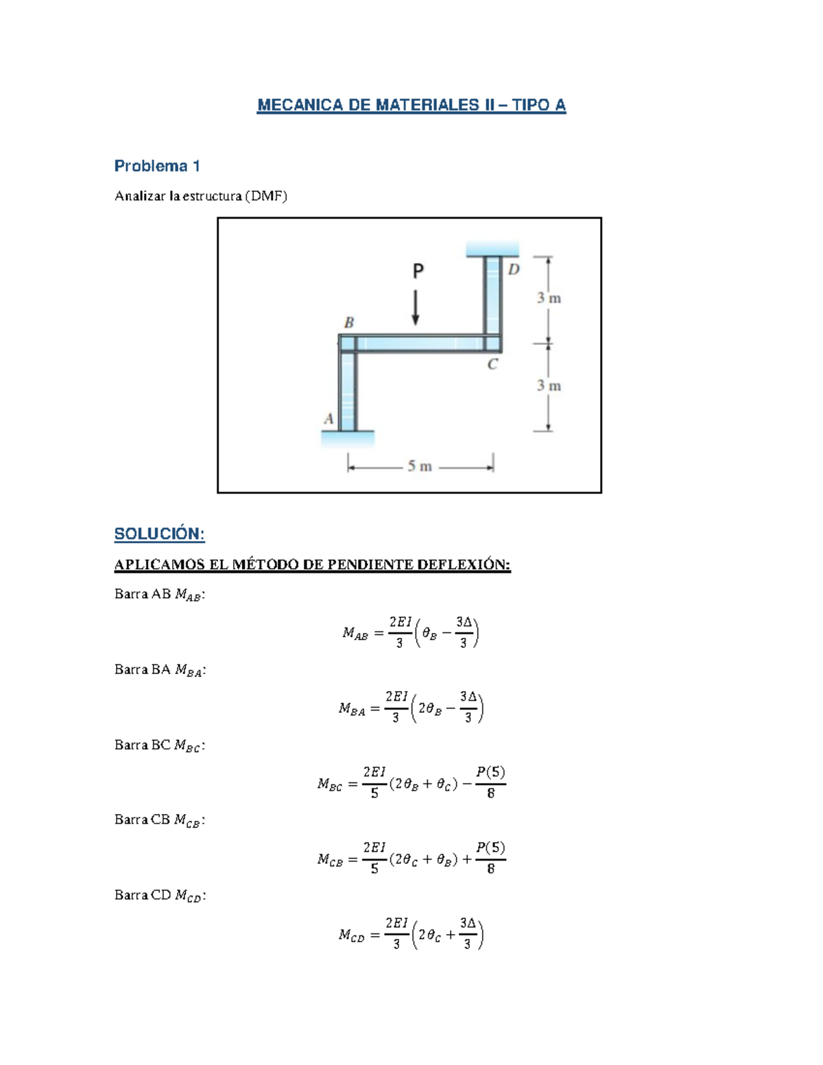 PC3 Tipoa - Solución - geotecnia - MECANICA DE MATERIALES II – TIPO A ...