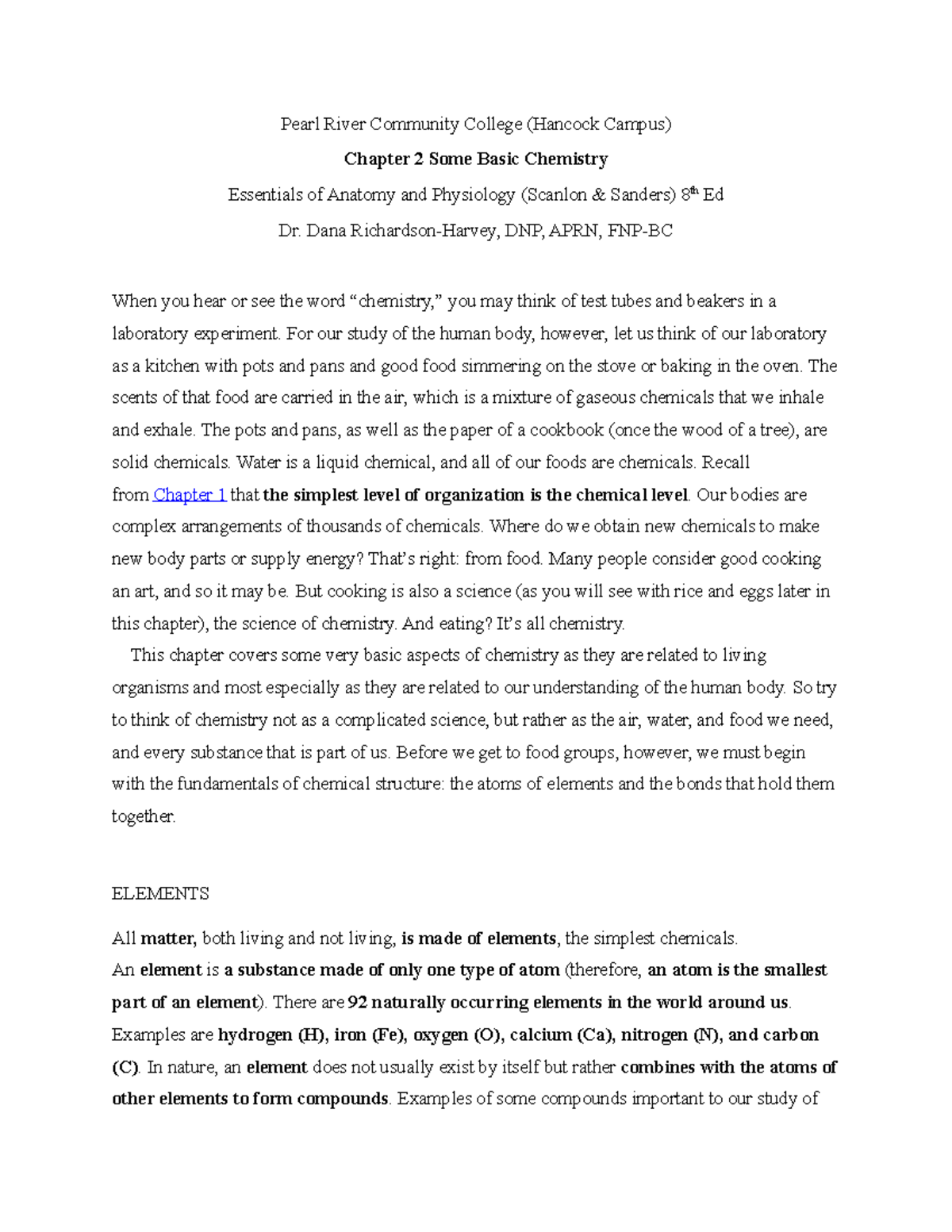 Chapter 2 Some Basic Chemistry Scanlon - Pearl River Community College (Hancock Campus) Chapter ...