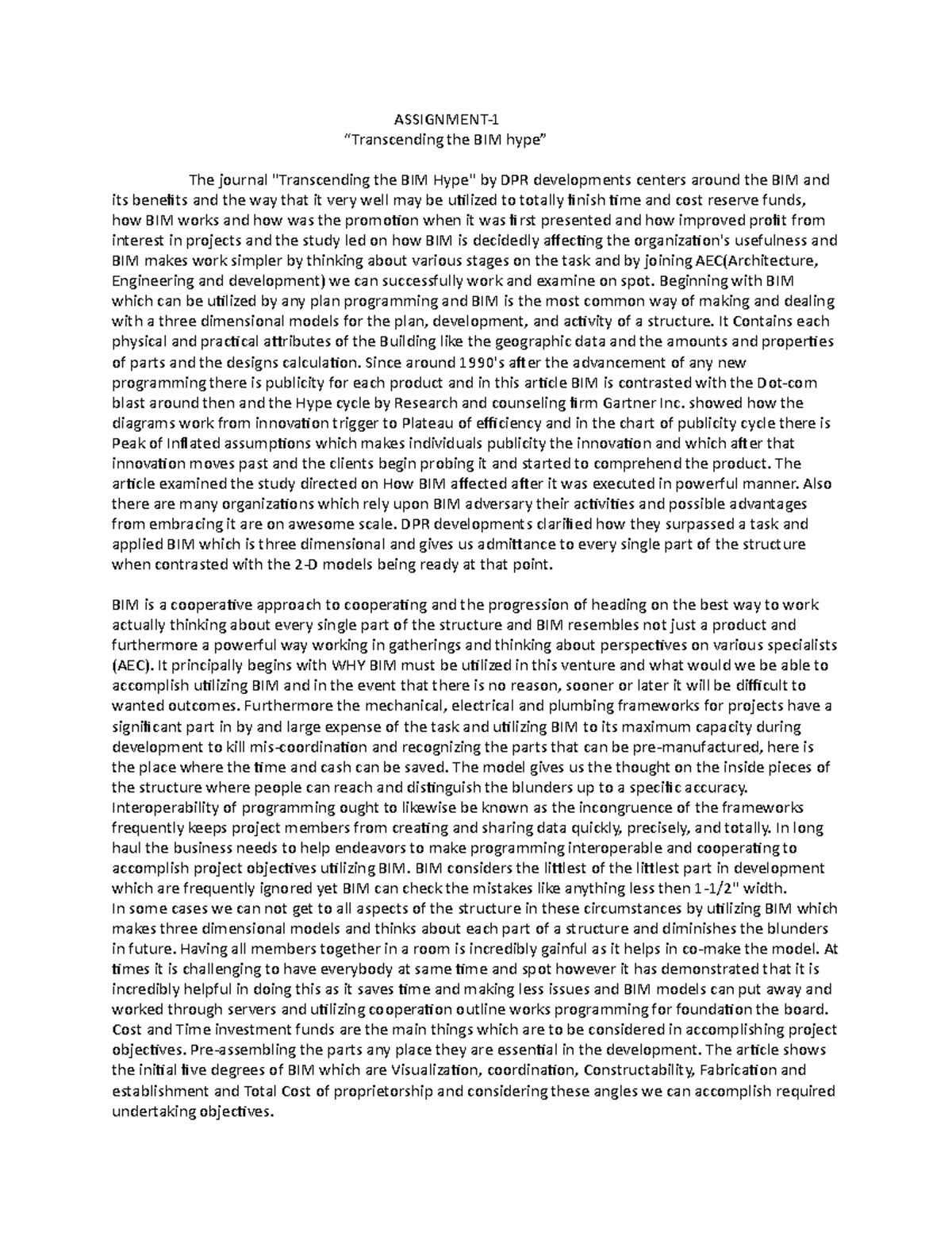 Assignment-10 - Building Information Modelling (BIM) in Design ...