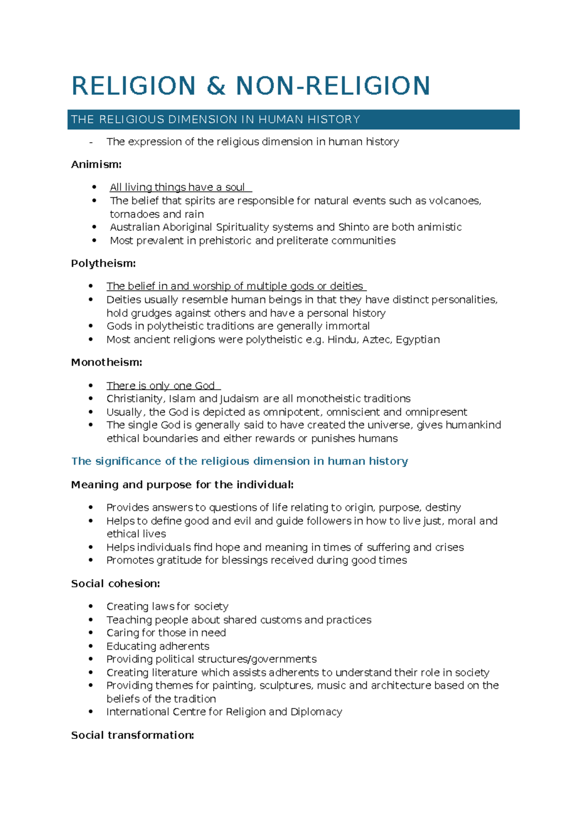 Religion and non religion - RELIGION & NON-RELIGION THE RELIGIOUS ...