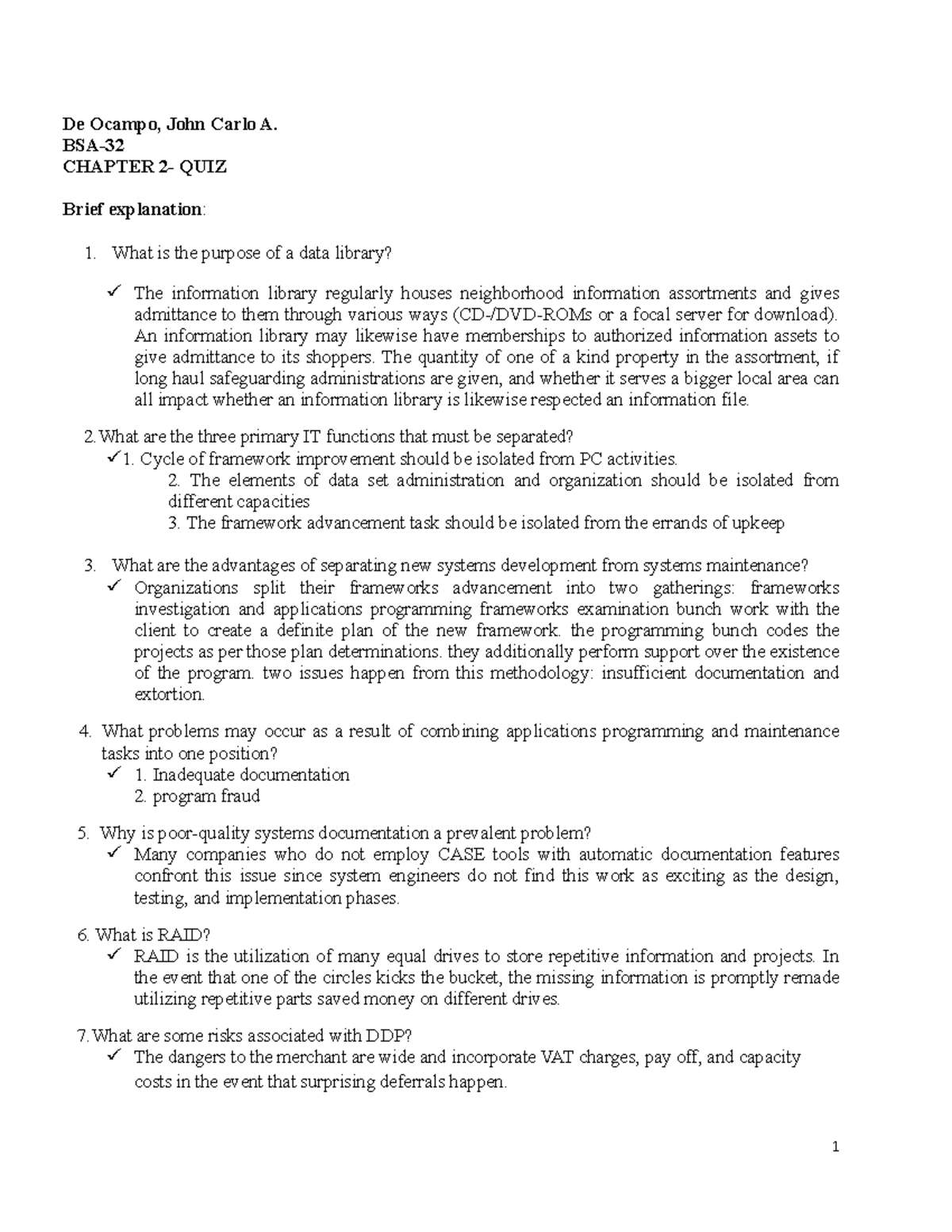 (chapter 2- assignment) - De Ocampo, John Carlo A. BSA- CHAPTER 2- QUIZ ...