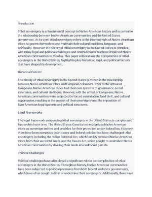 The Impact of Treaty-Making on Native American Sovereignty ...