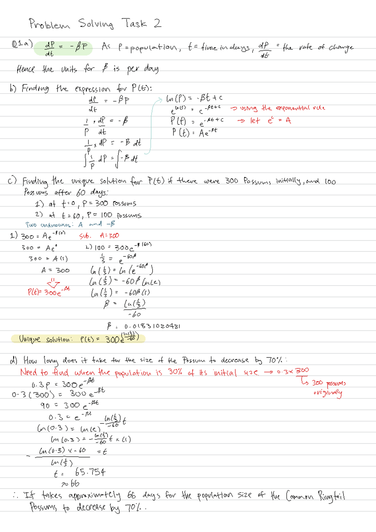 Annotated-pst2-1 - 40/40 - Problem Solving Task 01a) &P = -BP As P ...