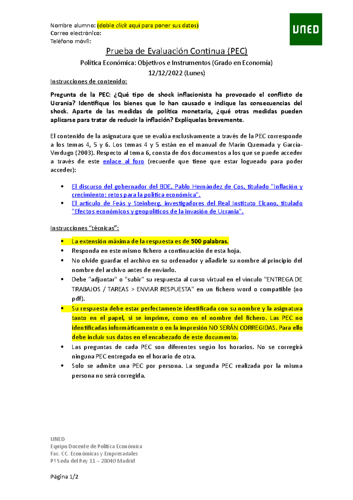 PEC PEOI 20221212 Lunes - Nombre alumno: (doble click aquí para poner ...