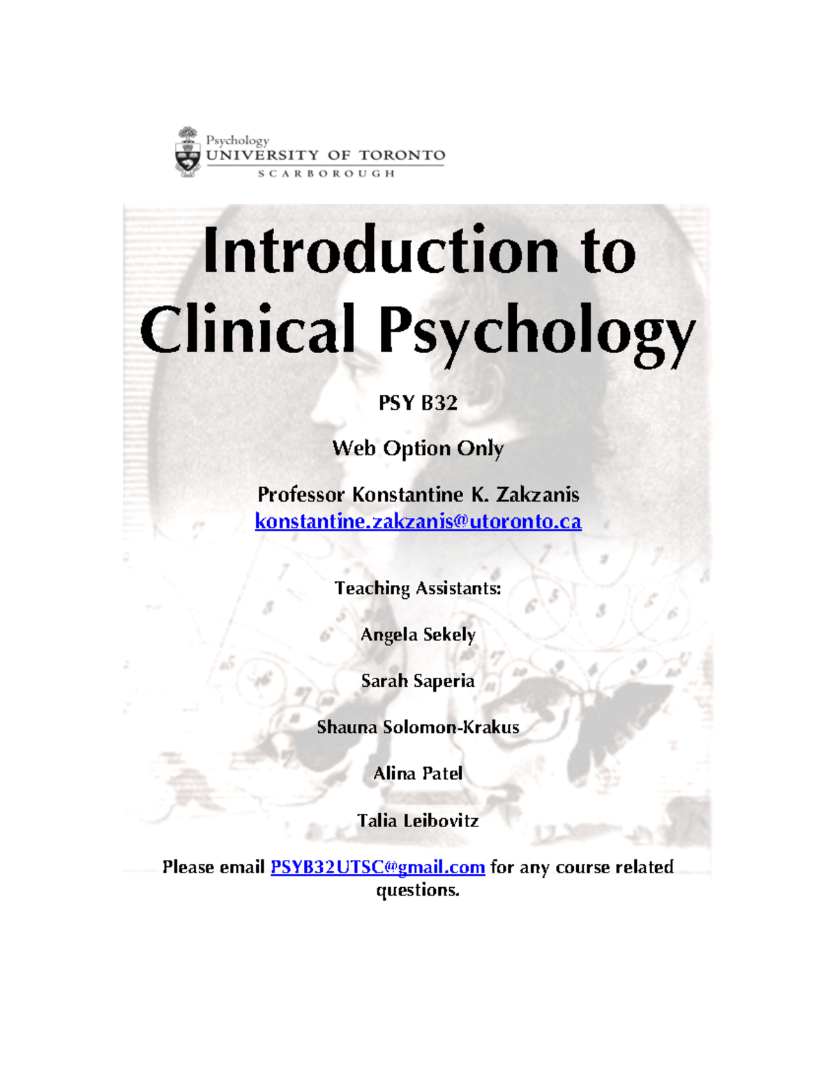 Psych B 32 Course Outline Winter 2021 - Introduction to Clinical ...