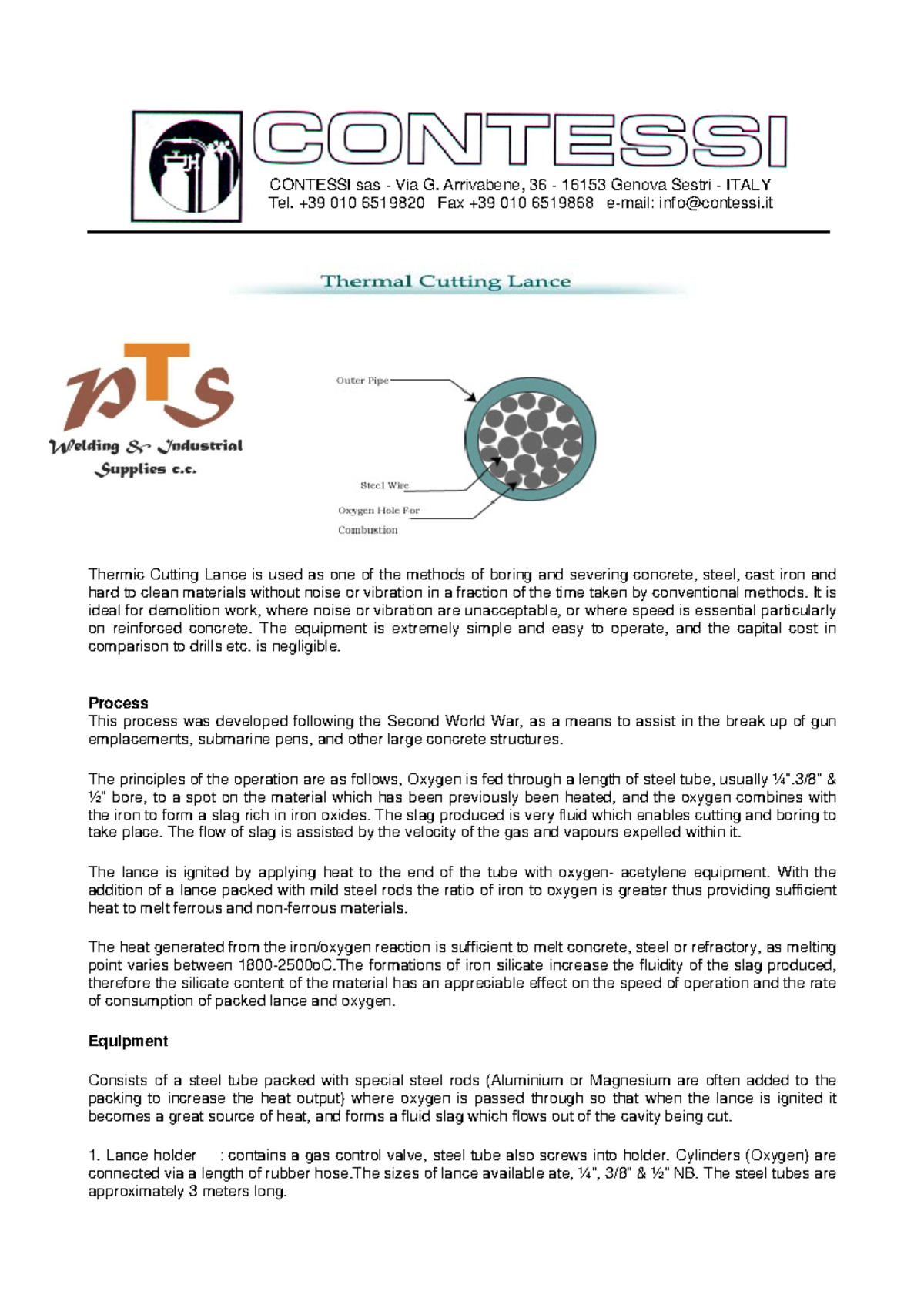 Oxygen-lancing-process - CONTESSI sas - Via G. Arrivabene, 36 - 16153 ...