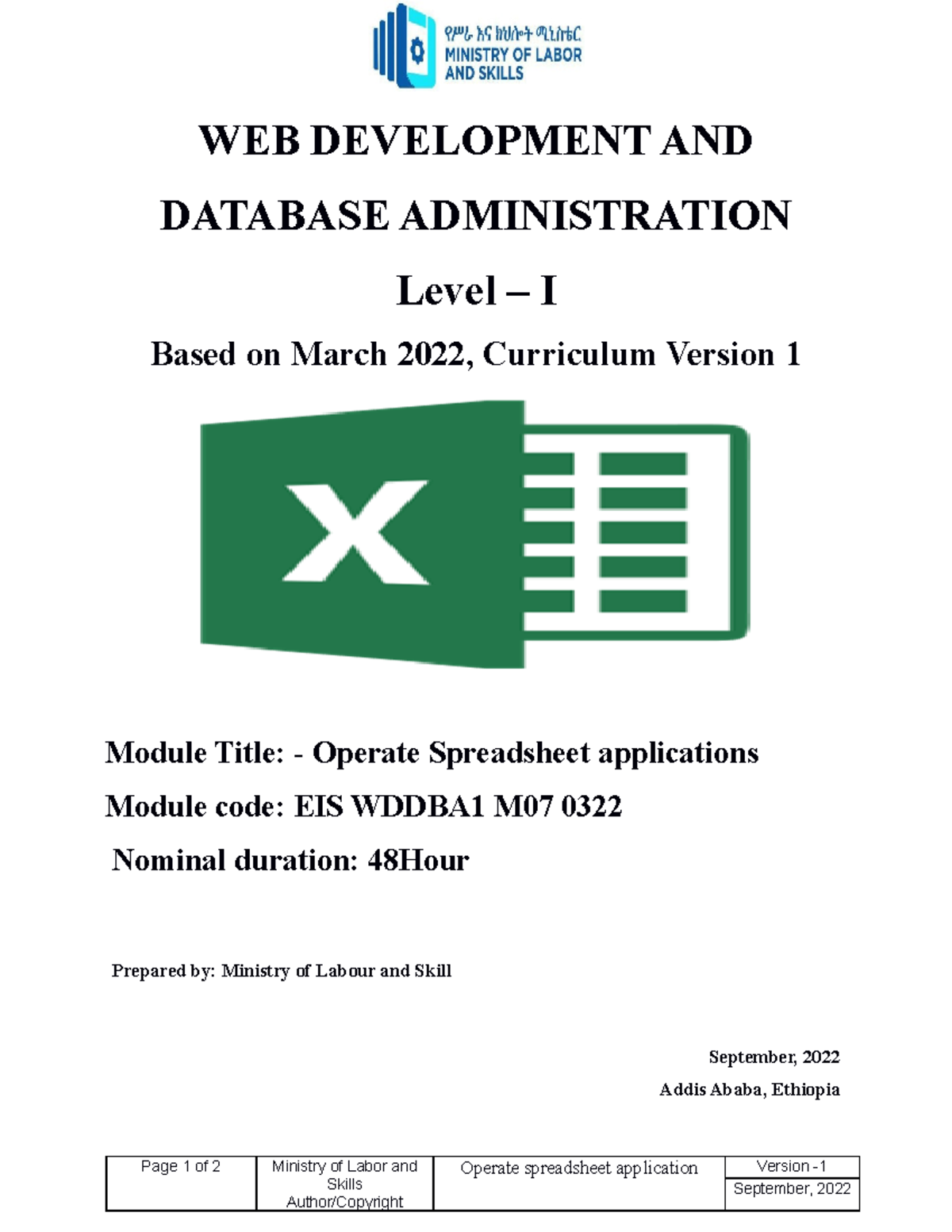 Module 07 Operate Spreadsheet Application - WEB DEVELOPMENT AND ...