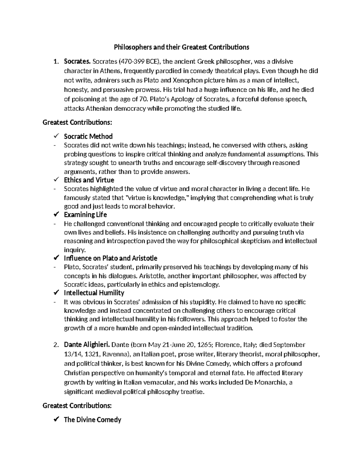 Ethics Philosophers - Philosophers and their Greatest Contributions ...