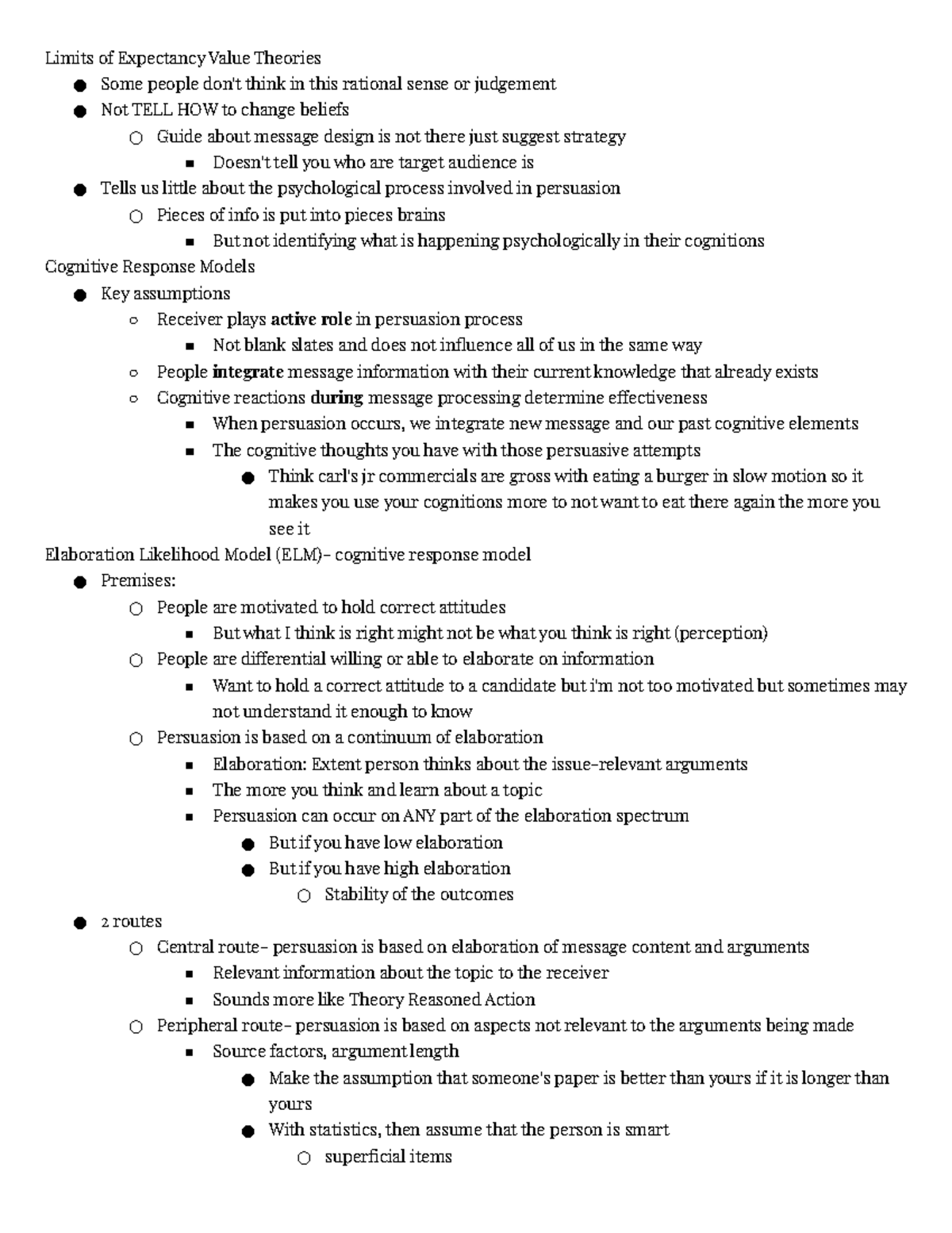 Elaboration Likelihood Model - Studocu
