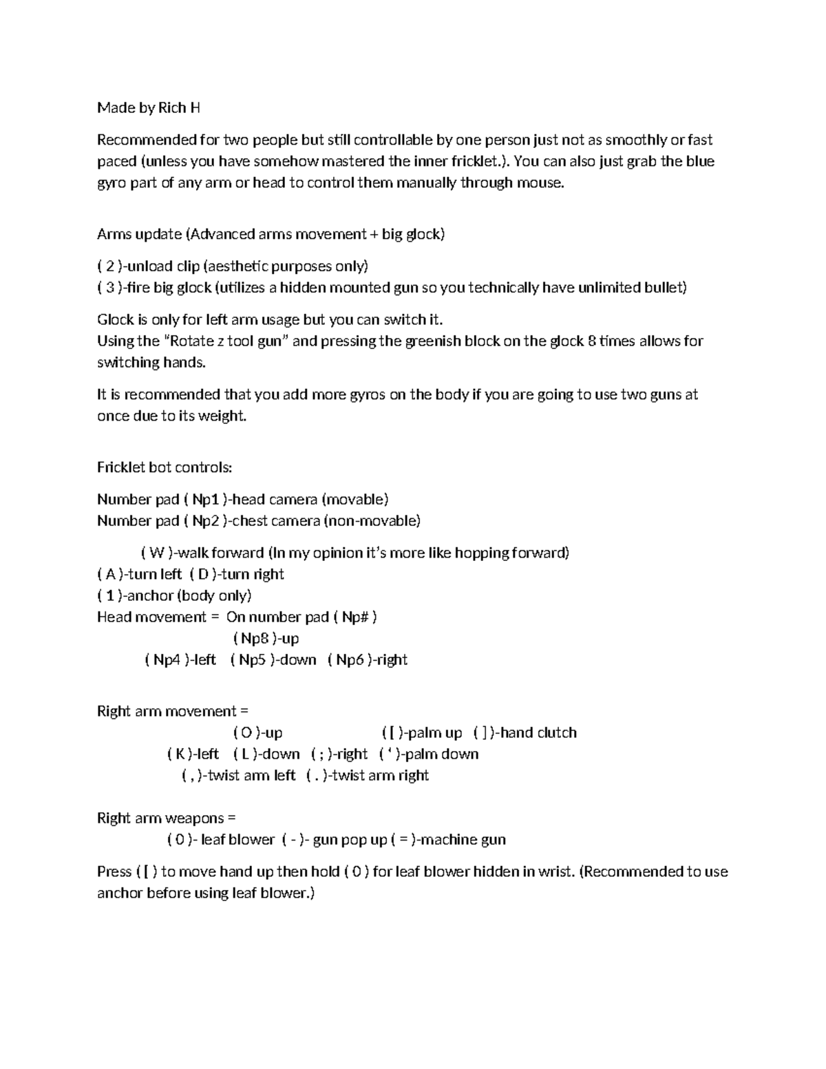 Fricklet bot contr - exercícios - Made by Rich H Recommended for two ...