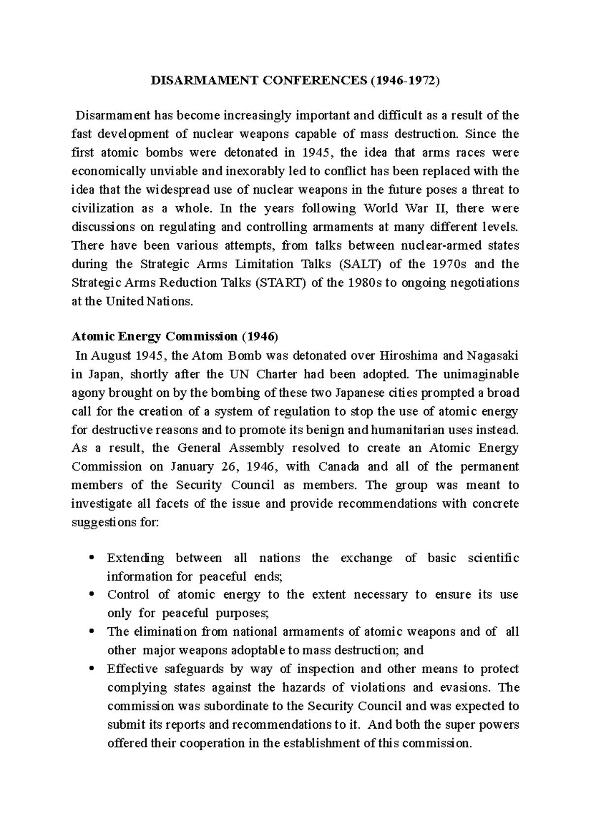 Disarmament Conferences (1946-1972) - DISARMAMENT CONFERENCES (1946 ...