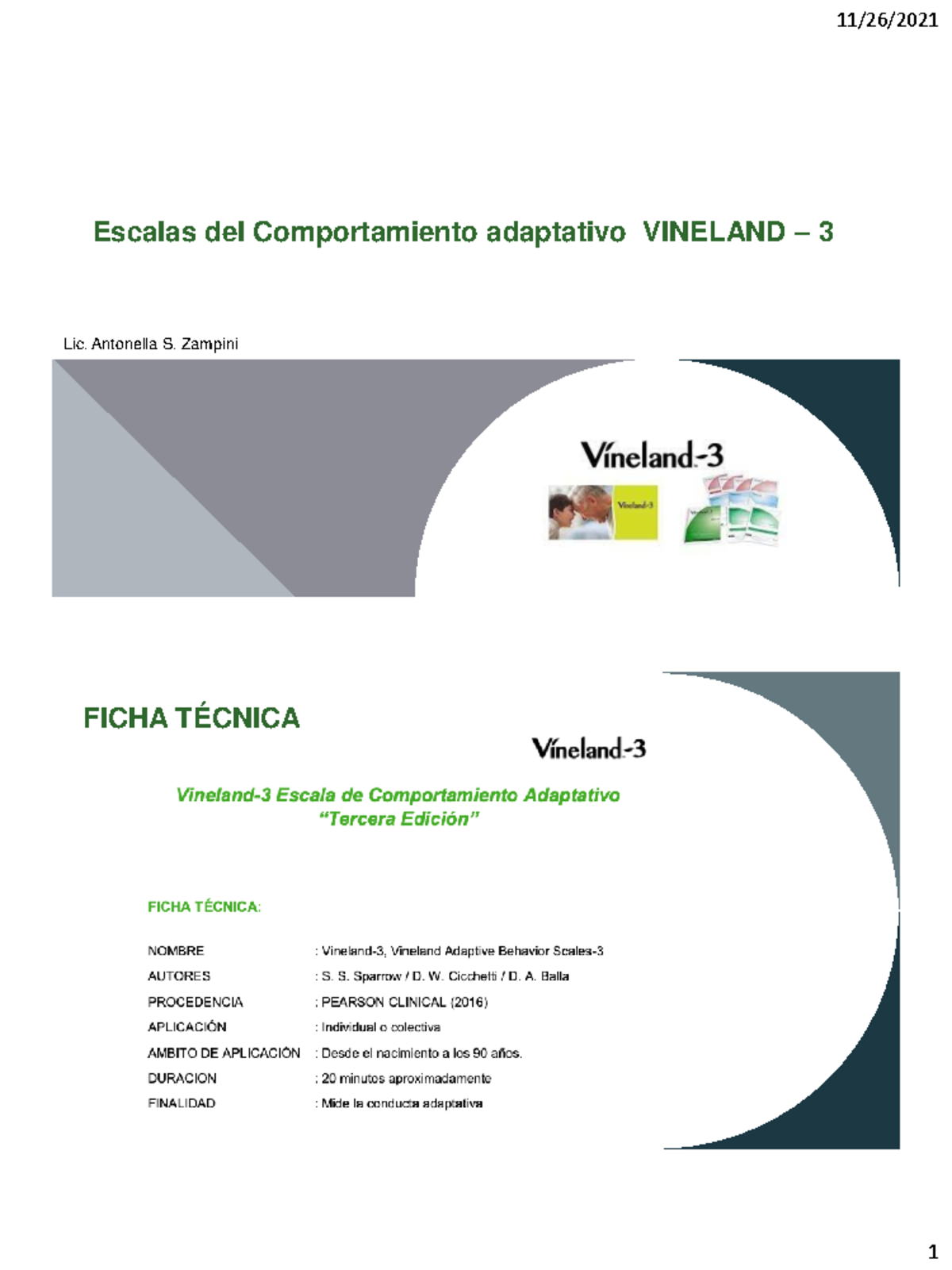 La Conducta Adaptativa - VABS 3 - Vineland 3 - Lectura - Escalas del ...