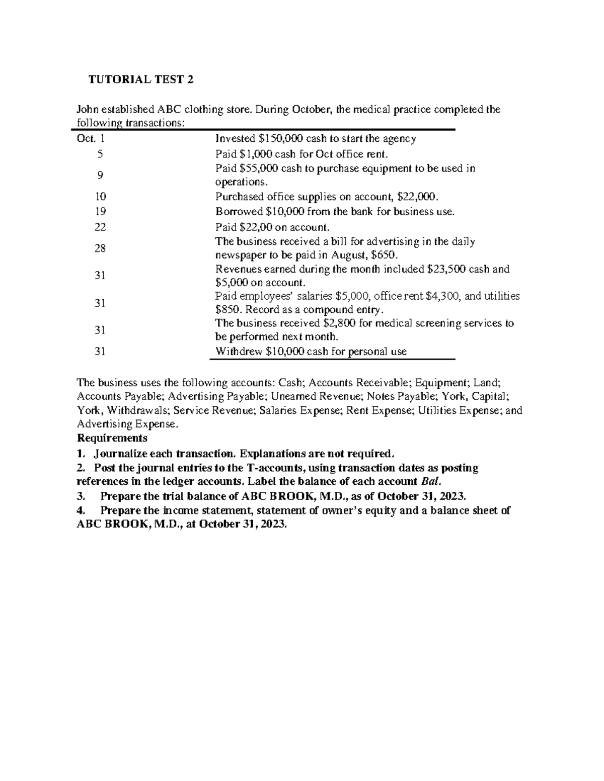 TT02 Q - this is a tutorial test 2 - TUTORIAL TEST 2 John established ...