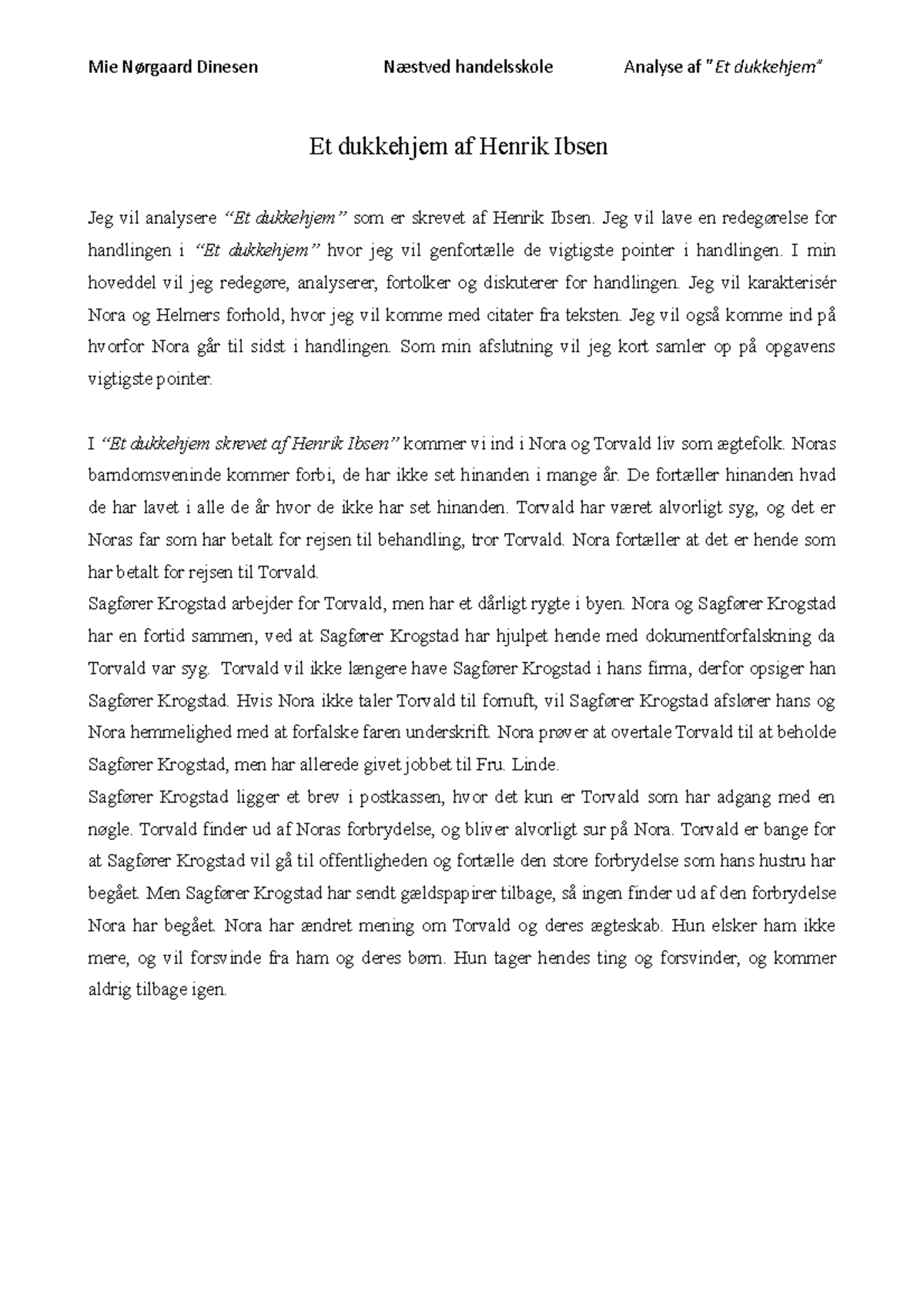 Et dukkehjem af Henrik Ibsen - færdig - Et dukkehjem af Henrik Ibsen ...