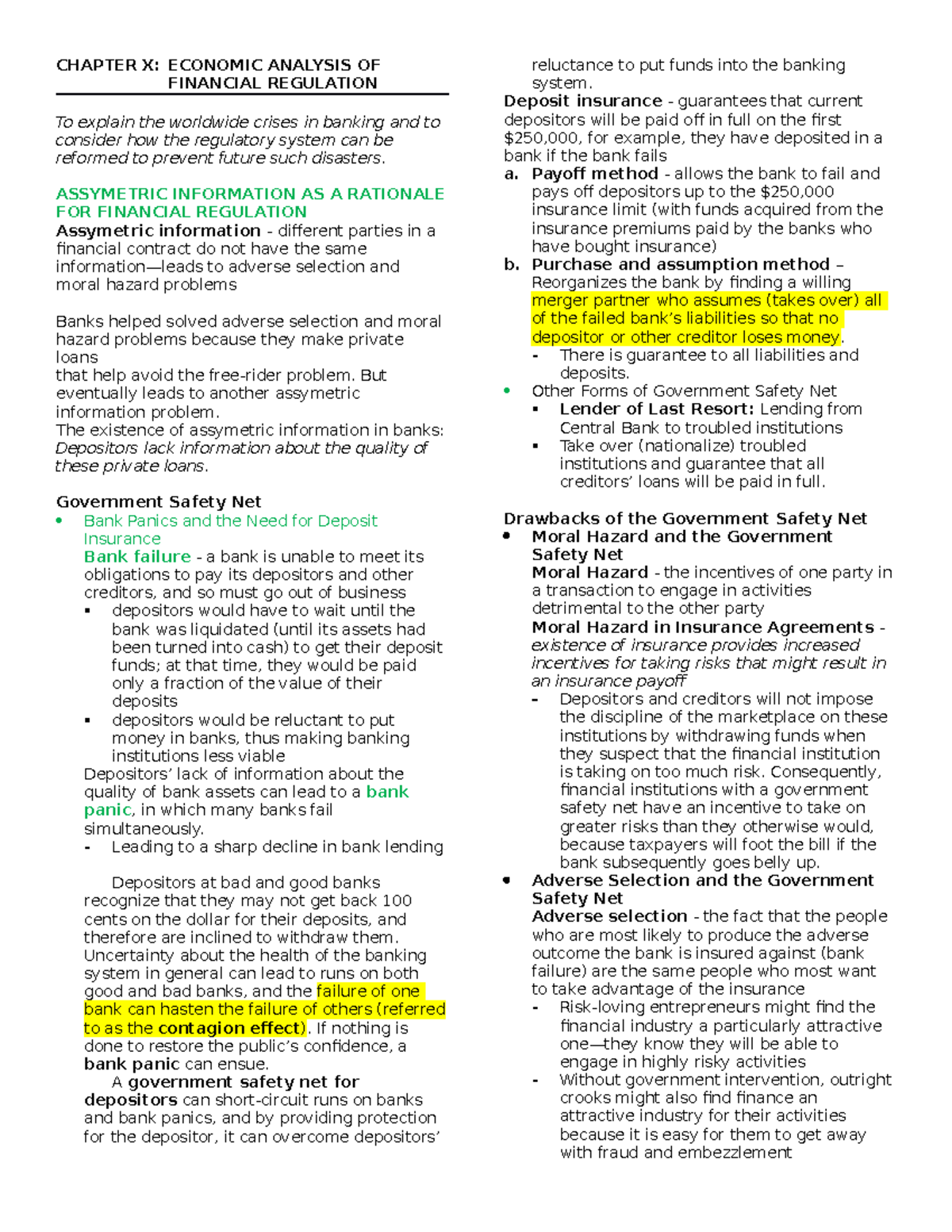 Econ 121 Chapter X - Mishkin-guided lecture - CHAPTER X: ECONOMIC ...