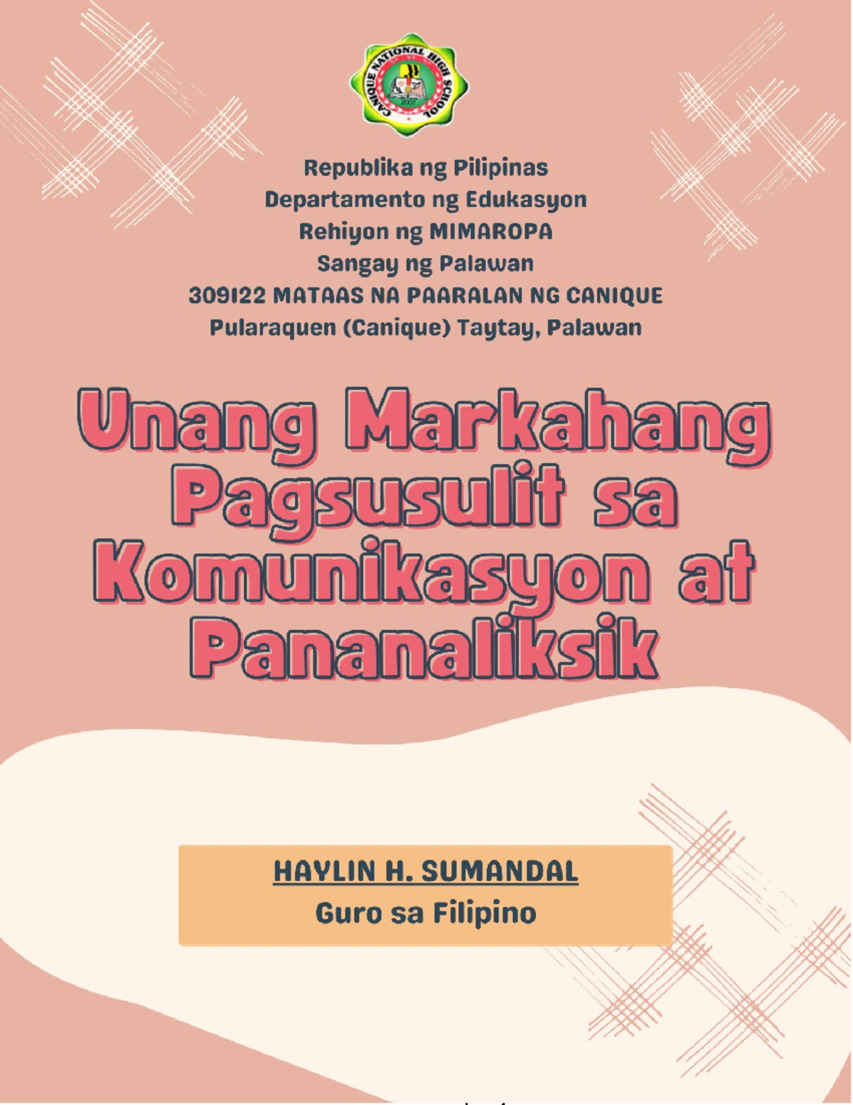 Grade 11Assessment - Sample Test - Panuto: Itiman ang bilog ng titik ng ...